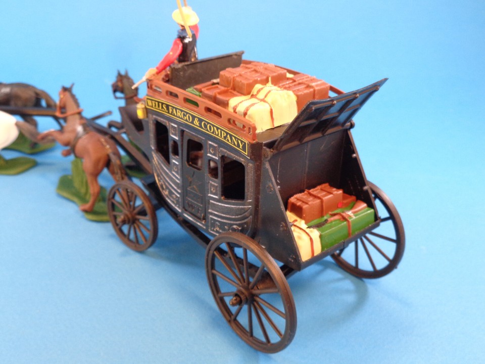 DSG ARGENTINA * FAR WEST COWBOY CONCORD STAGECOACH w/ FIGURE GUIDE & 6 ...