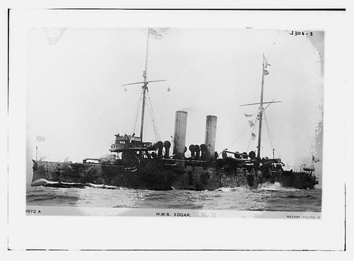 HMS EDGAR,first class cruiser of Royal Navy,ship,vessel,Bain News ...
