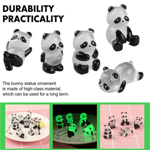 Cute Mini Luminous 3D Panda Resin Crafts Glow In The J0 Pandas Tiny Dark Hot D1 | eBay Australia