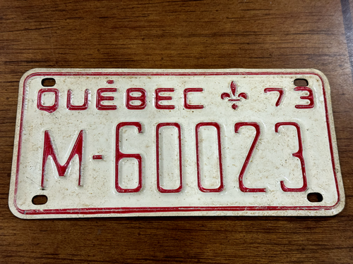Vintage Antique 1973 Quebec Canada Motorcycle License Plate T-1063 | eBay