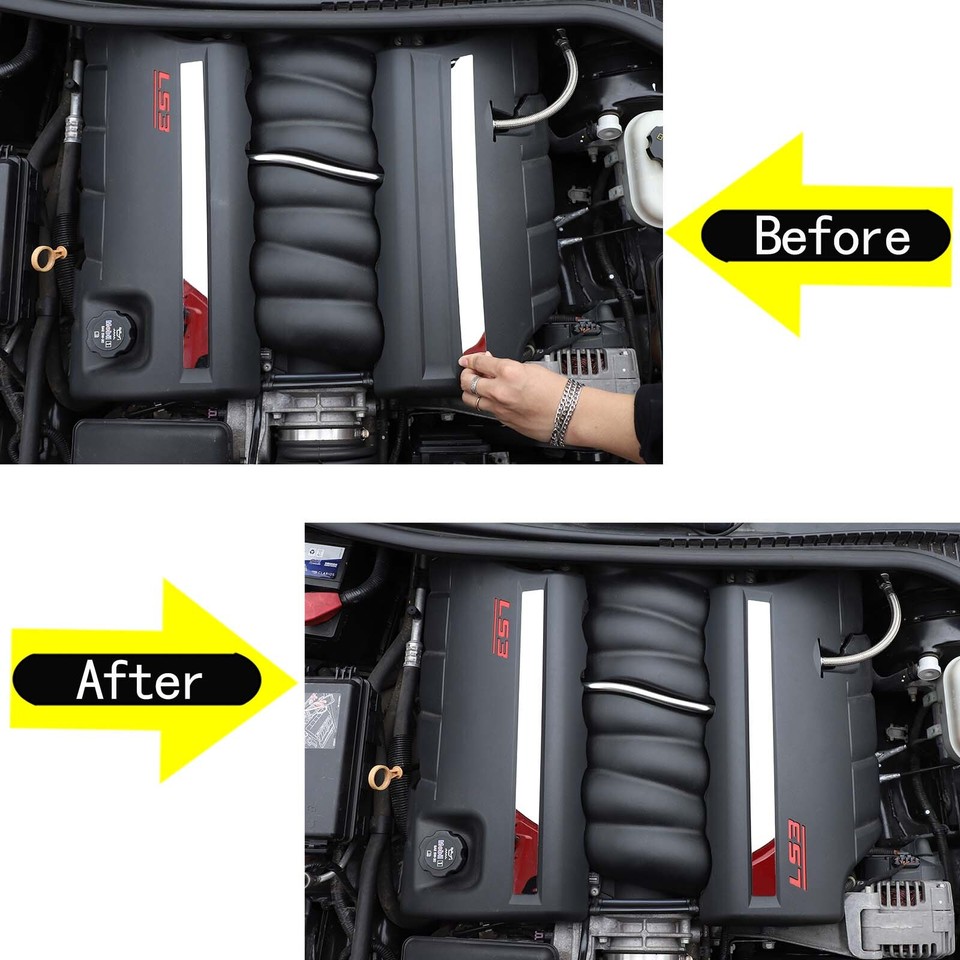 Stainless Steel Car Engine Panel Side Strip Trim Cover For Corvette C6 ...
