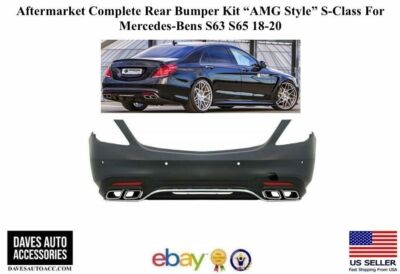 S63 AMG Rear Bumper Full Tips Diffuser Body Kit S550 2014-2017 2015 ...