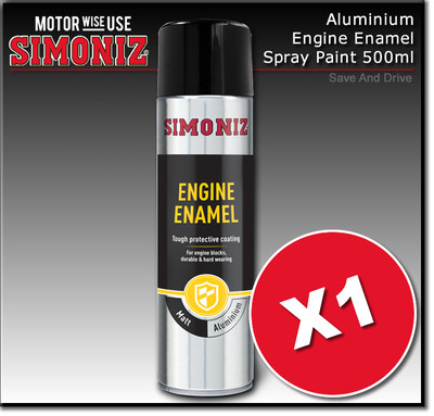 1 x Simoniz Engine Enamel Aluminium Aerosol Car Spray Paint 500ml ...