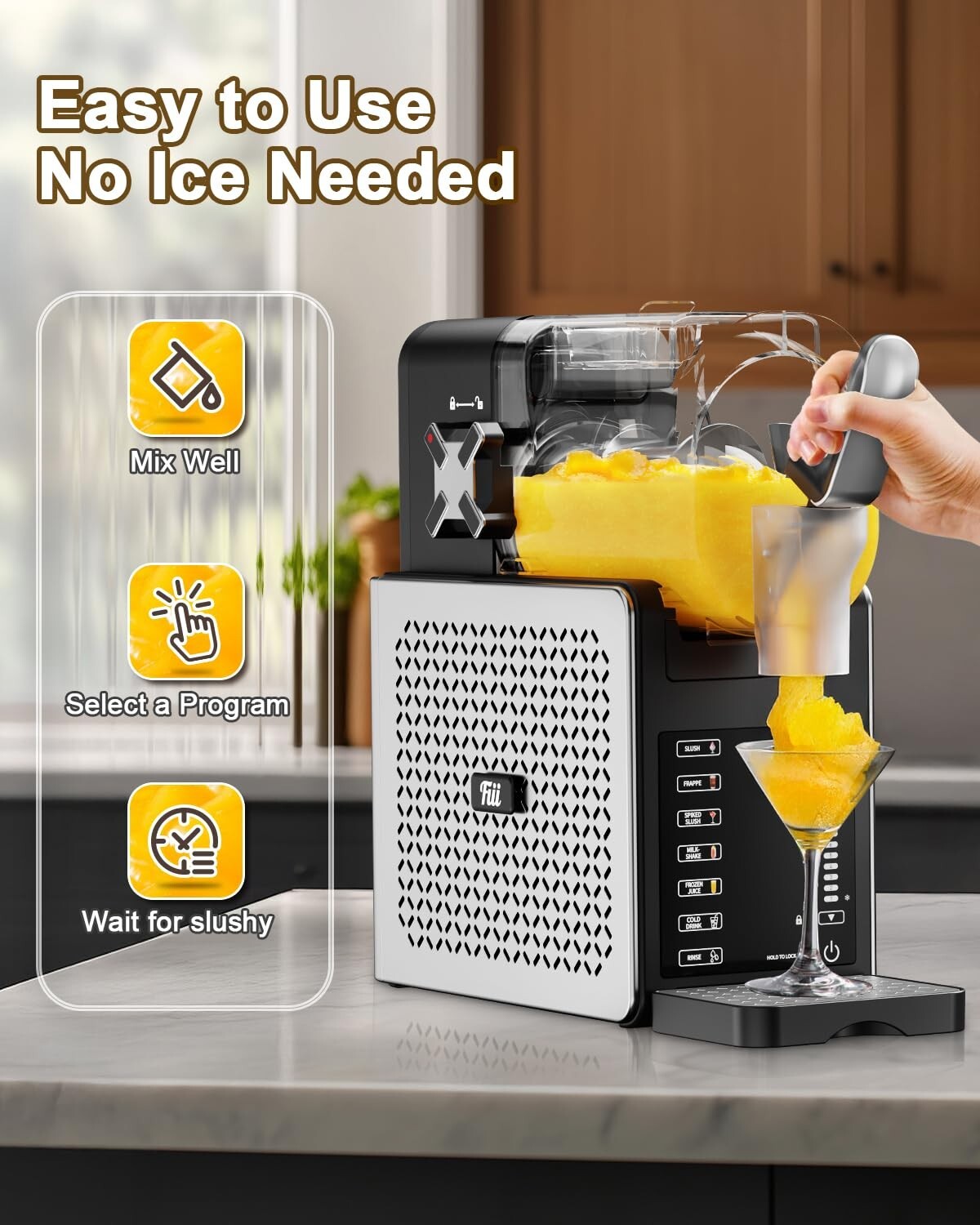 Fiii Slushie Machine 92 oz, Slushy Machine for Home, 6 Preset Programs ...