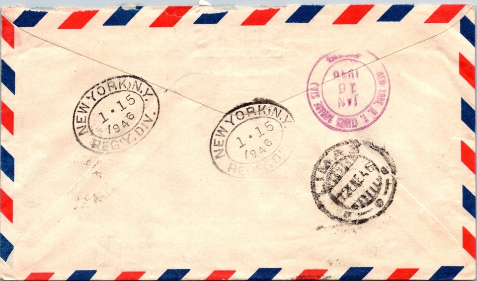 PERU 1946 POSTAL HISTORY REGISTERED AIRMAIL COVER ADDR USA CANC LIMA | eBay