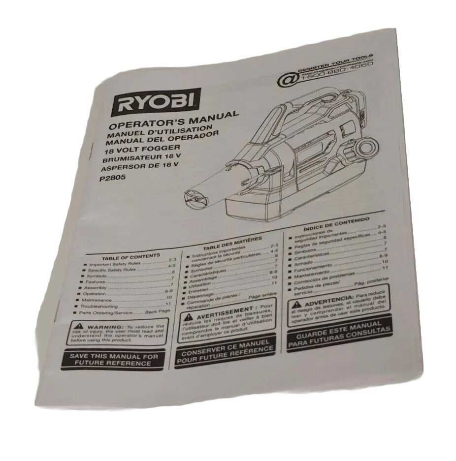 Ryobi Cordless Disinfectant Chemical Fogger Mister (TOOL ONLY) NEW ...