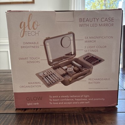 Glo Tech Beauty Case with LED Mirror Pink New in Box | eBay