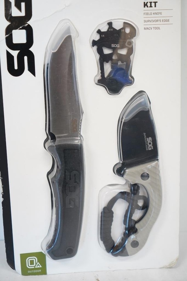 NEW - SOG Combo Kit Field Knife Survivor's Edge MACV Tool SOG-99-99-11 ...