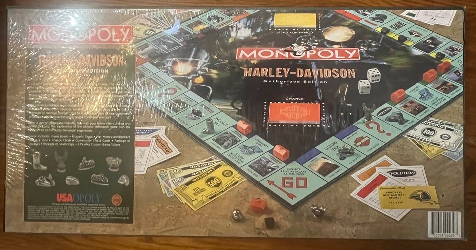 1997 Harley Davidson Authorized Edition Monopoly Board Game NEW Factory ...