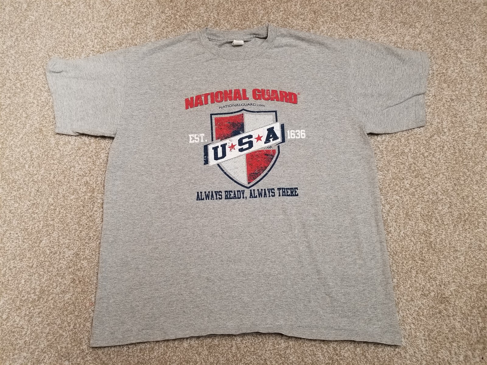 Vintage National Guard Shirt Mens Extra Large Gray Crewneck USA Shield ...