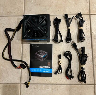 PowerSpec PS650BSM 650W 80Plus Bronze Rated Semi-Modular ATX 12V Power ...