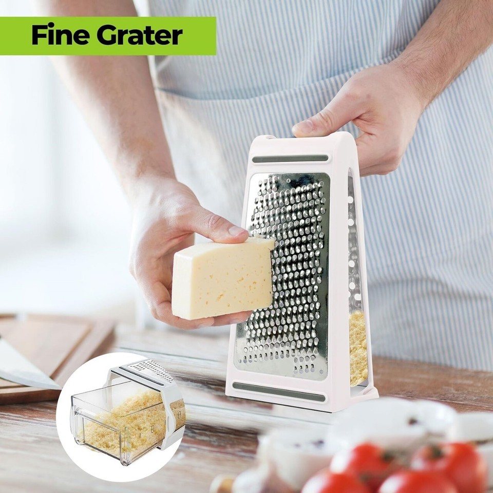 2 In 1 Cheese Grater With Container Vegetable Stainless Steel Shredder ...