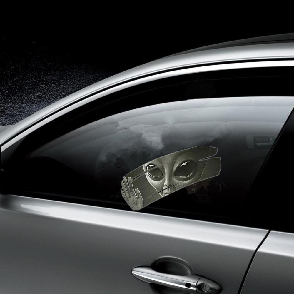 Waterproof 3D Alien Car Sticker PVC Car Decoration Decals for Car ...