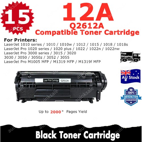 15x Compatible Toner Q2612A 12A For HP LaserJet M1005 M1300 M1319 1010 ...