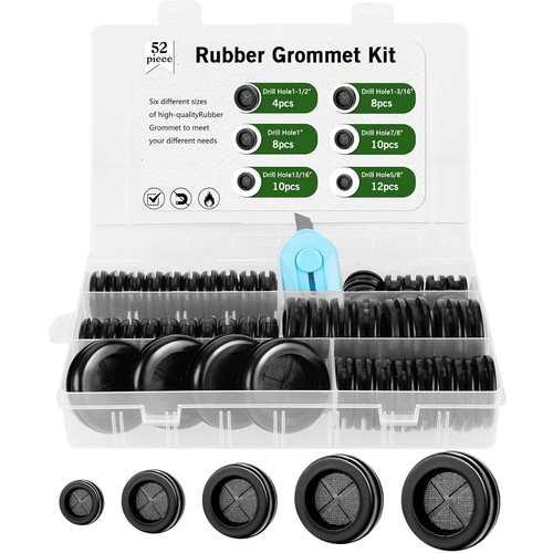 52Pcs Rubber Grommets Automotive Double Sided Rubber Grommet Kit with ...