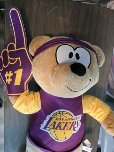 Los Angeles Lakers Bear Plush #1 Fan Foam Finger 18" Purple Gold ...