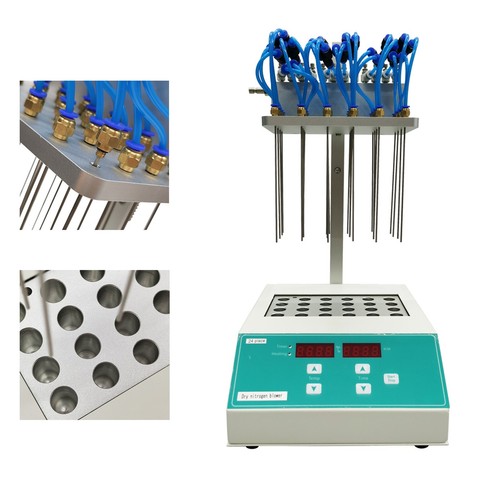 24 Holes Dry-type Termovap Nitrogen Evaporator Dry Instrument Blowing ...