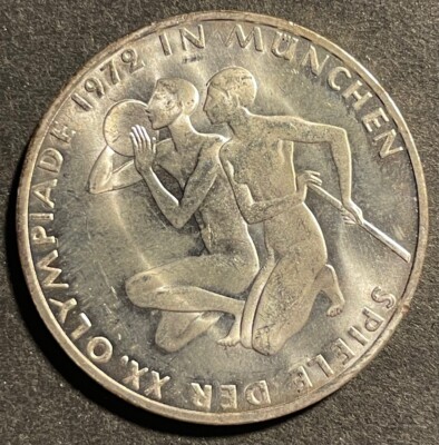 GERMANY 1972 MUNICH OLYMPIC 4 DIFFERENT MINTMARKS 10 MARK D,F,G,J ...