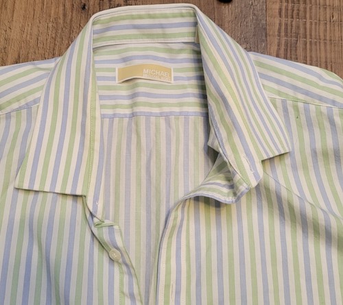 Michael Kors Striped Mens Shirt Size 18 34/35 PreOwned | eBay