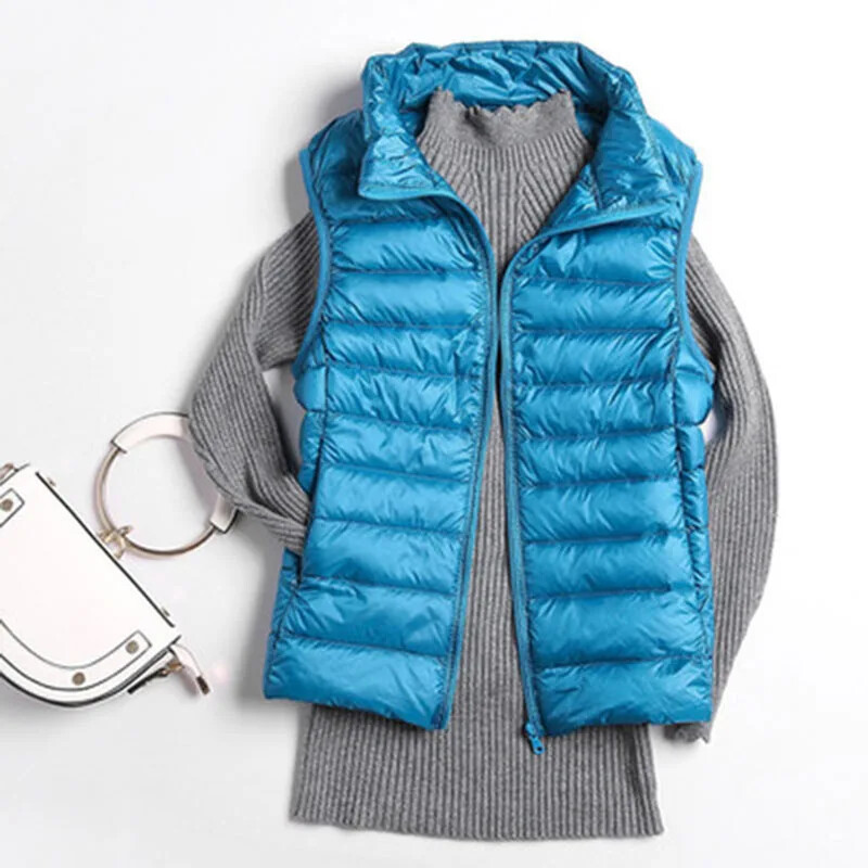 New Ultra Light Down Vest Women Short Vest Windproof Lightweight Warm ...