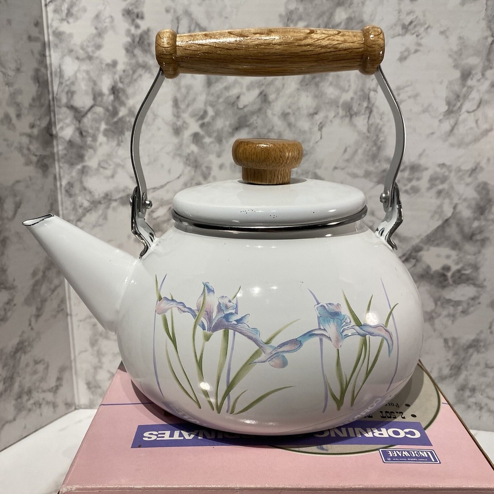 VTG Lincoware Corelle Coordinates SHADOW IRIS Tea Kettle Pot | eBay