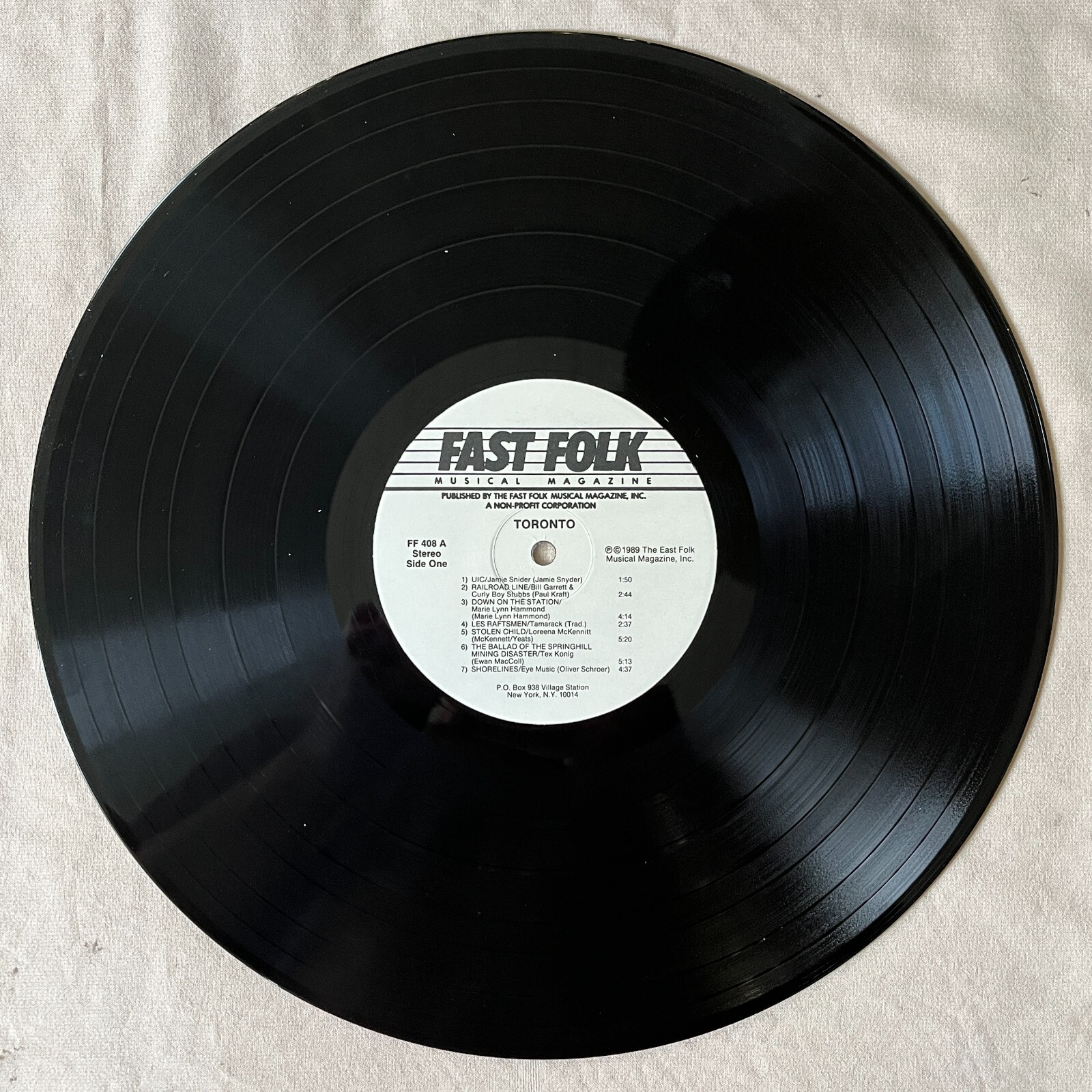 VARIOUS Fast Folk: Toronto 1988 Vinyl LP Fast Folk Musical Magazine FF ...