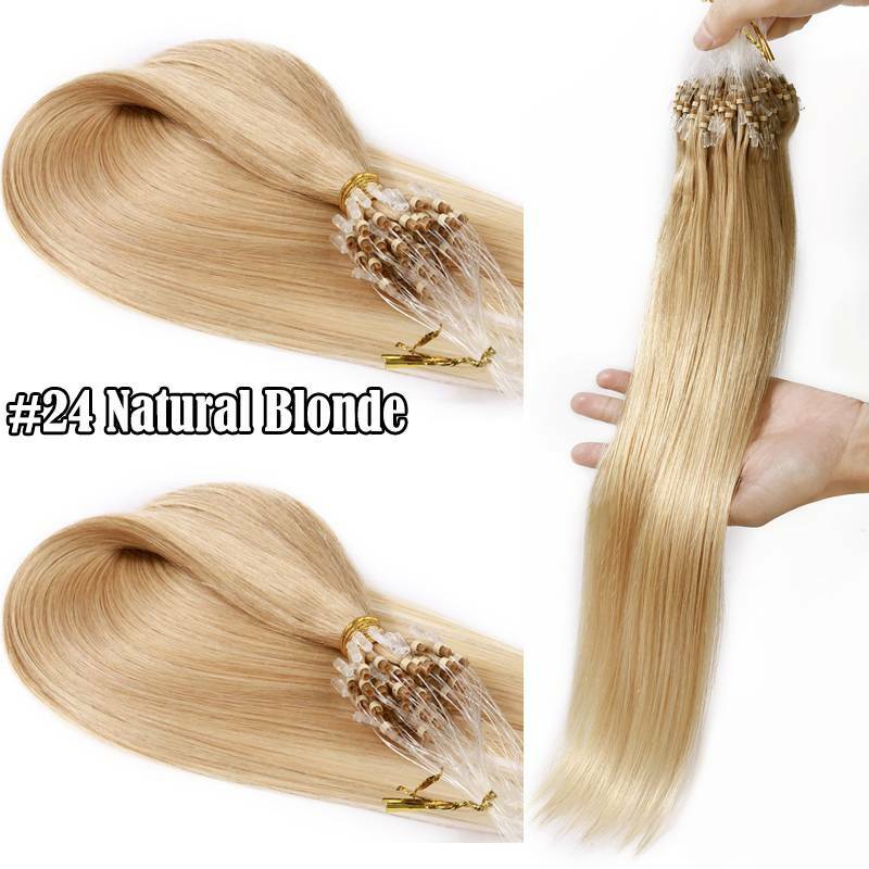 100-300S Thick Micro Loop Ring Remy Human Hair Extensions Nano Beads ...