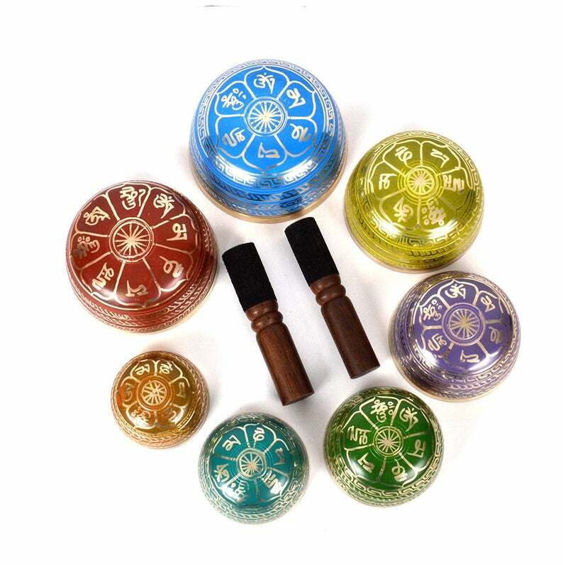 7 Chakra Color Set Bowl-Singing Bowl Set of 7-Mindfulness Relaxing ...