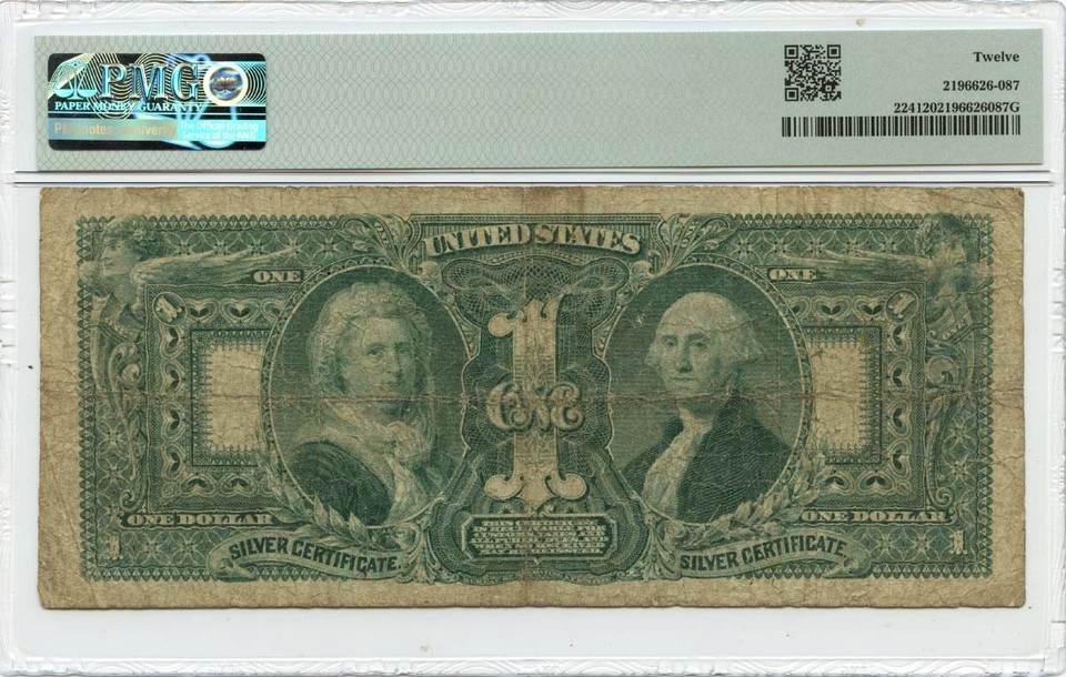 1896 $1 Silver Certificate Small Red w/ Rays Fr# 224 PMG F12 GCC Gold ...