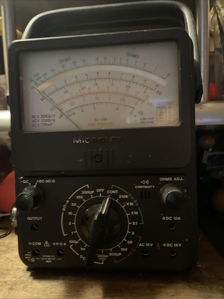 MICRONTA 22-210 Voltage Ohm Multi-Meter Audible Continuity Indicator ...