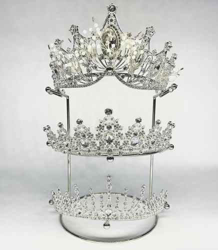 Crown Display 【Electroplating Metal Luster】 Crown Holder Tiara Display ...
