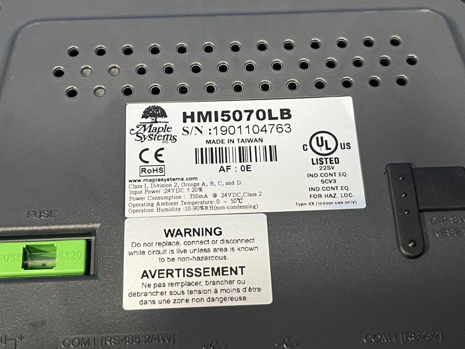 MAPLE SYSTEMS HMI5070LB HMI TOUCHSCREEN | eBay