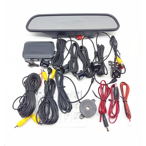 Vehicle Parking Backup Sensor Rear View Camera System 4.3in Car Mirror ...