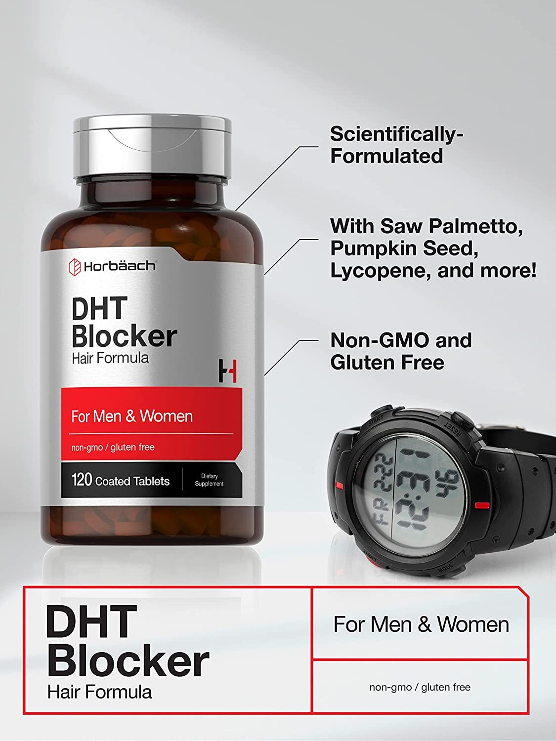 DHT Blocker | 120 Tablets | for Men & Women | Non-GMO, Gluten Free by ...
