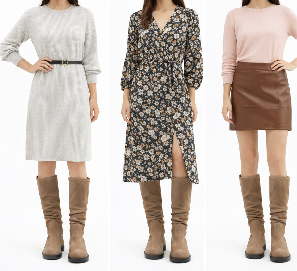 $389 Stuart Weitzman Mercer Bold SW Logo Slouch Boots Women's Beige ...