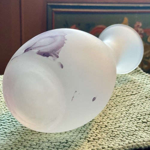 Hand Painted Abstract Blown Art Glass Bud Vase ILANIT OLAMTOV JERUSALEM ...