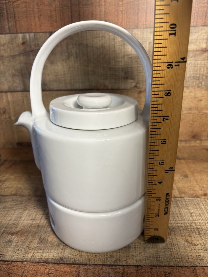 Cordon Bleu Crate& Barrel White Ceramic Teapot & Warmer Koen De Winter ...