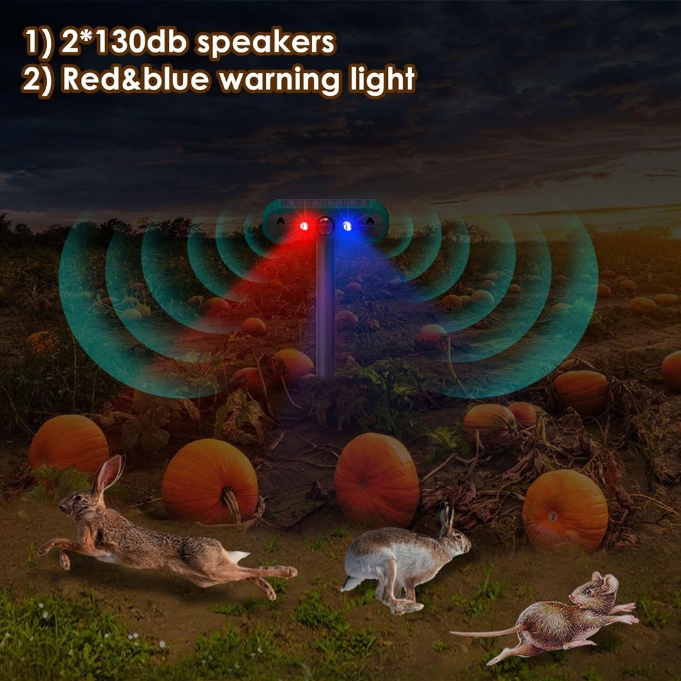 Solar Outdoor Wireless Motion Sensor Alarm 2*130db Loud Noise Maker 13 ...