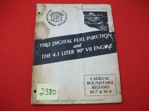 1982 GM CADILLAC DIGITAL FUEL INJECTION & 4.1 LITER 90 Deg. V8 ENGINE ...