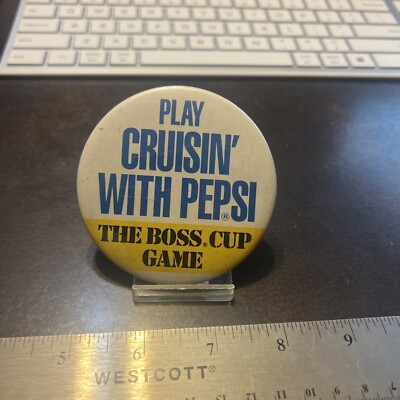 Closed Pepsi plant NOS Pinback button Play Cruisin’ With Pepsi The Boss ...