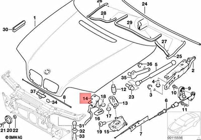 Genuine BMW Hood Catch M3 E46 316Ci 318Ci 320Cd 320Ci 323Ci 51238238459 ...