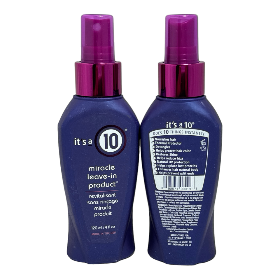 It's a 10 Miracle Leave-In Product 120ml/4fl.oz. LOT OF 2 898571000198 ...