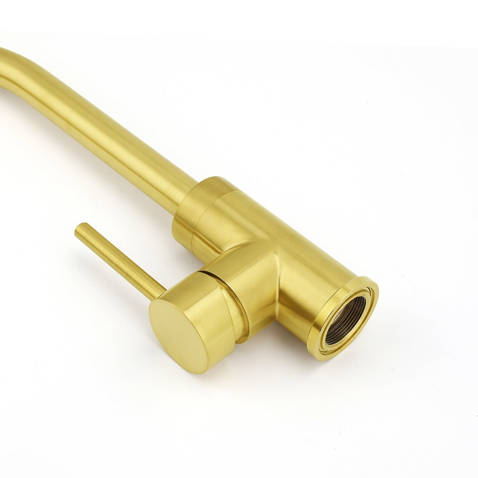 Brushed Gold Tall Basin Mixer Kitchen Mixer Concealed Tap Valve Shower ...