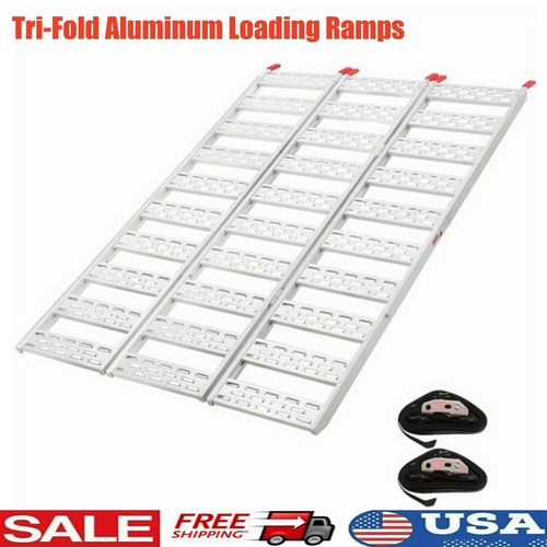 1500lbs Tri-Fold Aluminum Loading Ramps for Motorcycles ATV/UTV Lawn ...