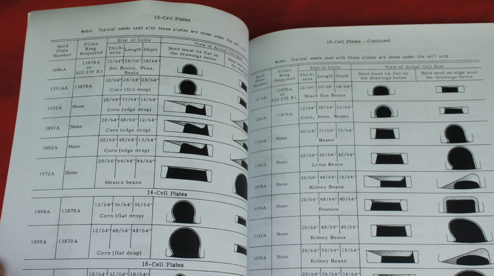 IH Farmall Combination Richmond Hopper Manual &Seed Plate Chart Cub ...