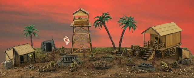 WWG Jungle Warfare MDF & Resin Military Base Camp - 28mm Pacific ...