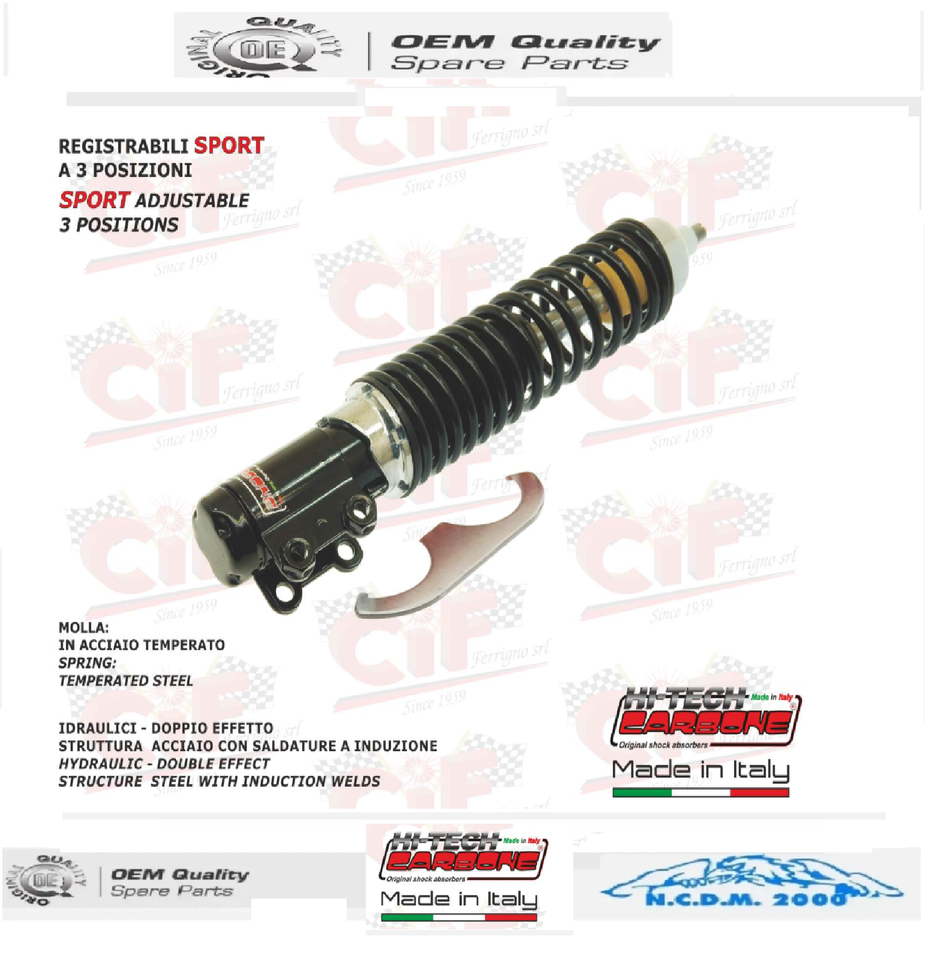Adjustable Front Shock Absorber Black Vespa GTS 125 250 300 - 2007 ...