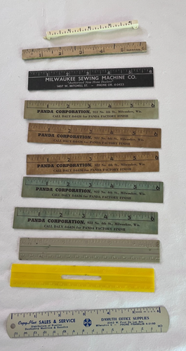 Vintage Rulers Lot of 11 Advertising Wood Plastic Ruler Collection ...
