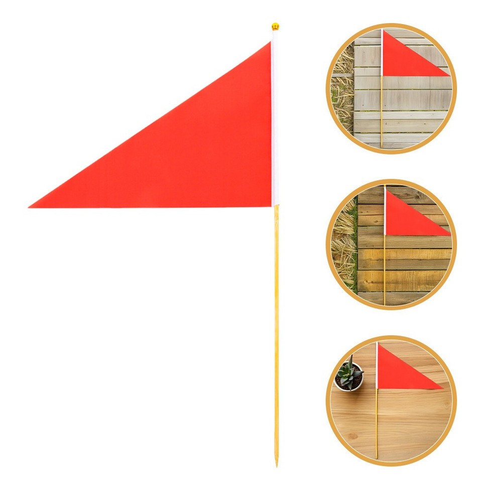 12pcs Marking Flags - Yellow Triangle Marking Flags for Lawn ...