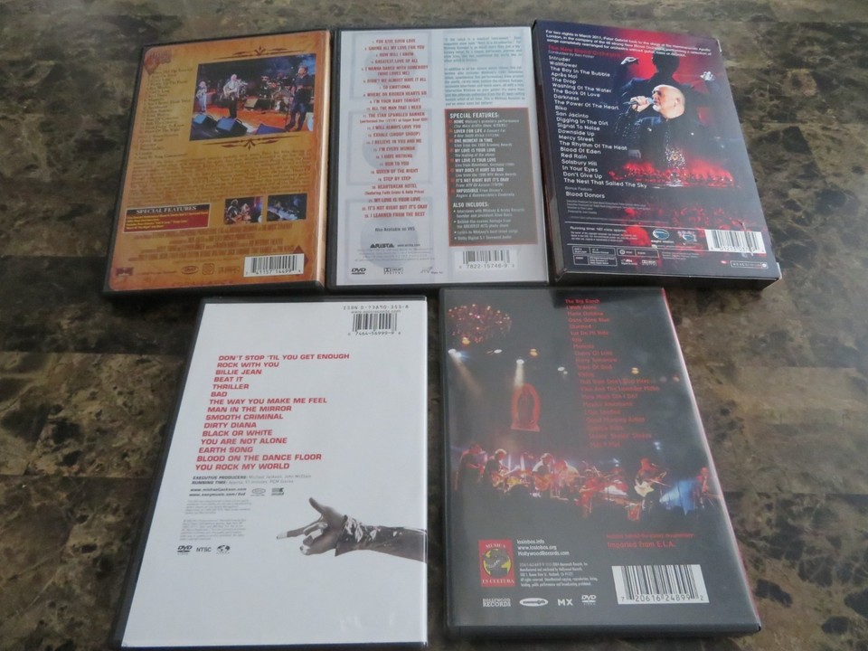 Peter Gabriel/Michael Jackson/Whitney Houston/Poco/Los Lobos - dvd LOT ...